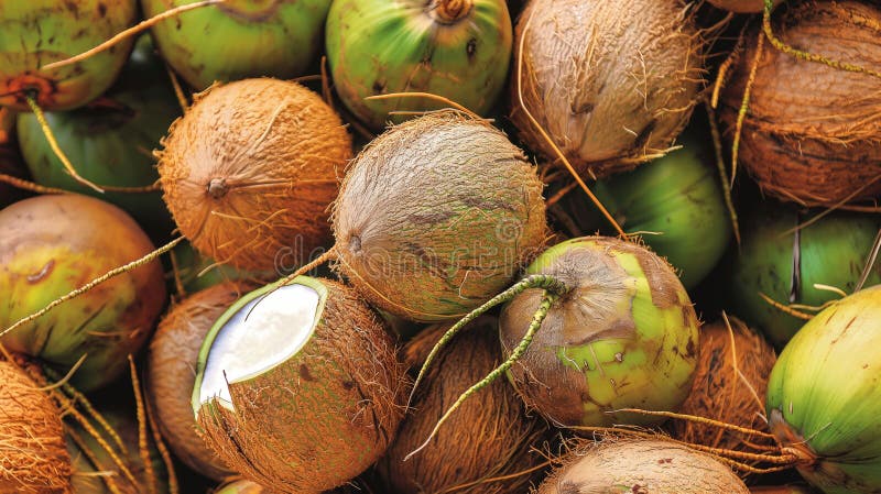 Fresh Open Coconut for Sale, Coconuts Texture Stock Photo - Image of ...