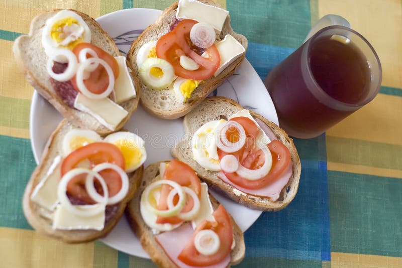 Open Sandwiches on Rye Bread with Forshmak, a Snack of Chopped Salted ...