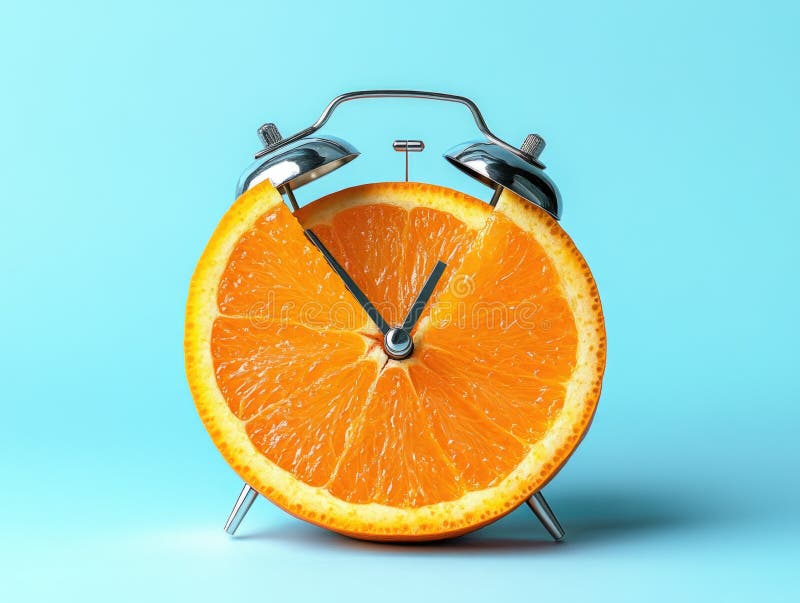 Fresh Orange Clock stock photo. Image of generated, artistic - 362819754