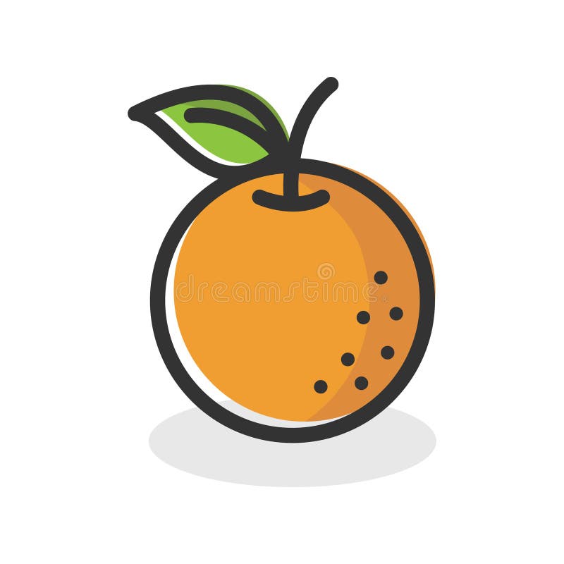 Fresh Orange Fruit Icon Isolated Flat Style Stock Illustration ...