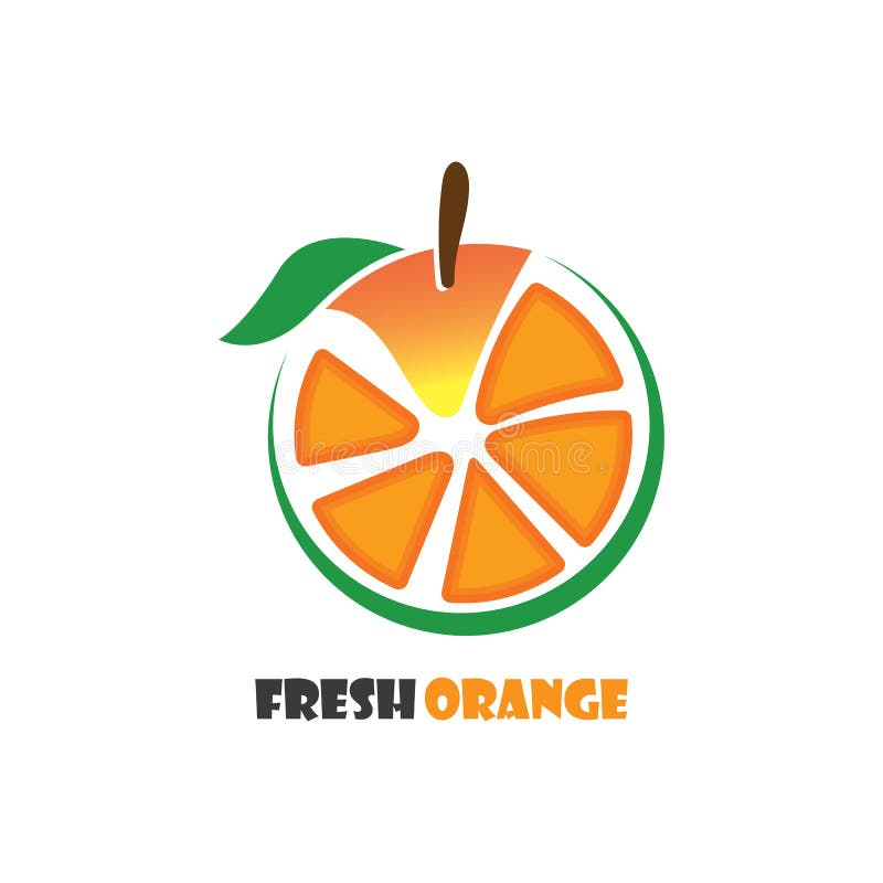 Fresh Orange Fruit Logo Inspiration Template Icon Illustration Design ...