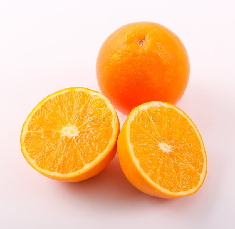 Oranges Divided into Two Halves Stock Image - Image of delicious, green ...