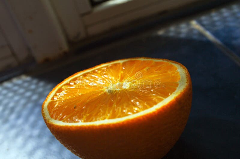 Fresh Orange Halved in Closeup, Oranges Cut in Half Stock Photo - Image ...