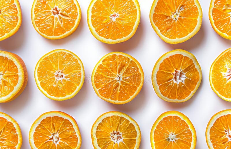 Fresh Orange Halves on White Background Stock Photo - Image of flat ...