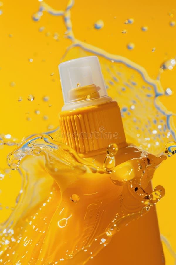 Fresh Orange Juice in a Bottle with a Splash of Water, Perfect for ...