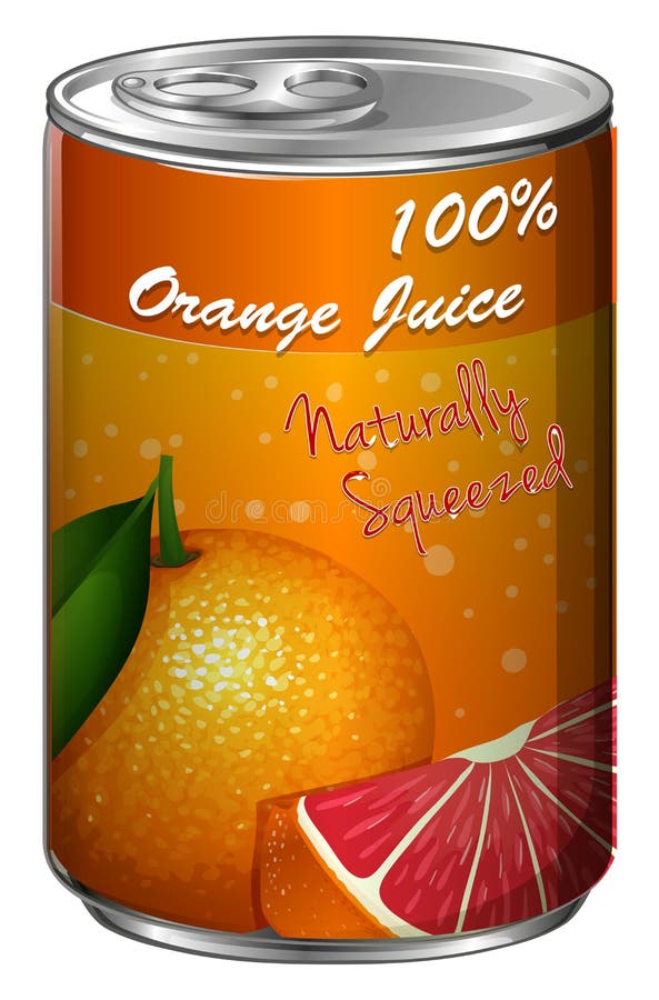 Orange juice can stock vector. Illustration of graphic - 20232626