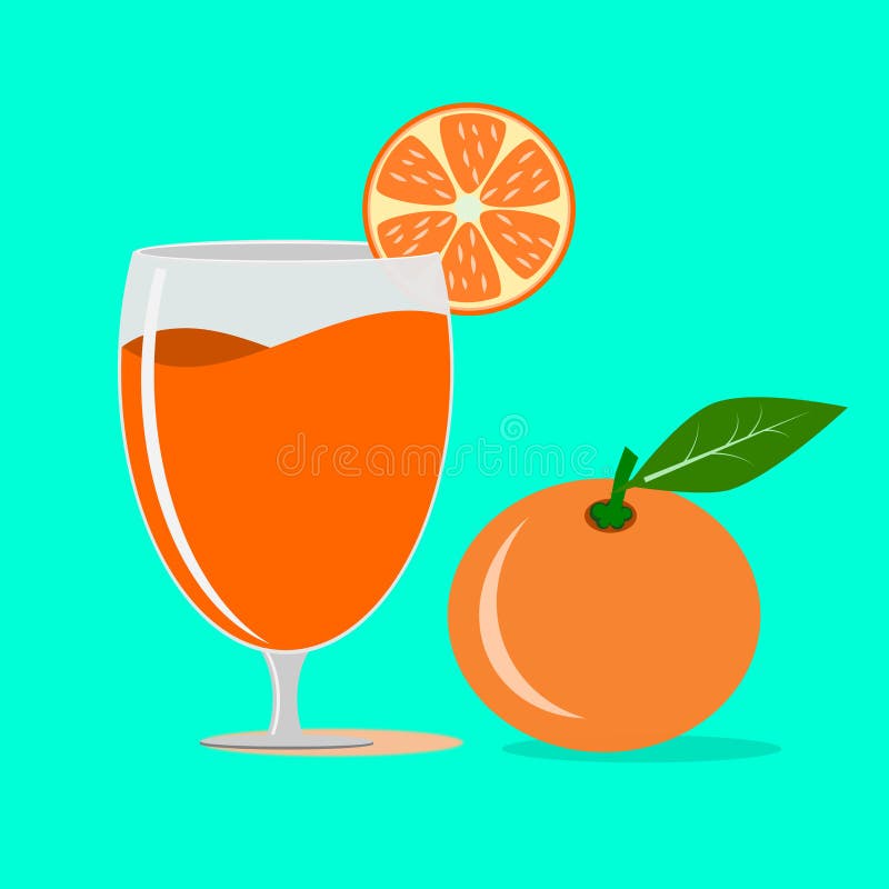 Fresh Orange Juice in Glass ,illustration Stock Illustration ...