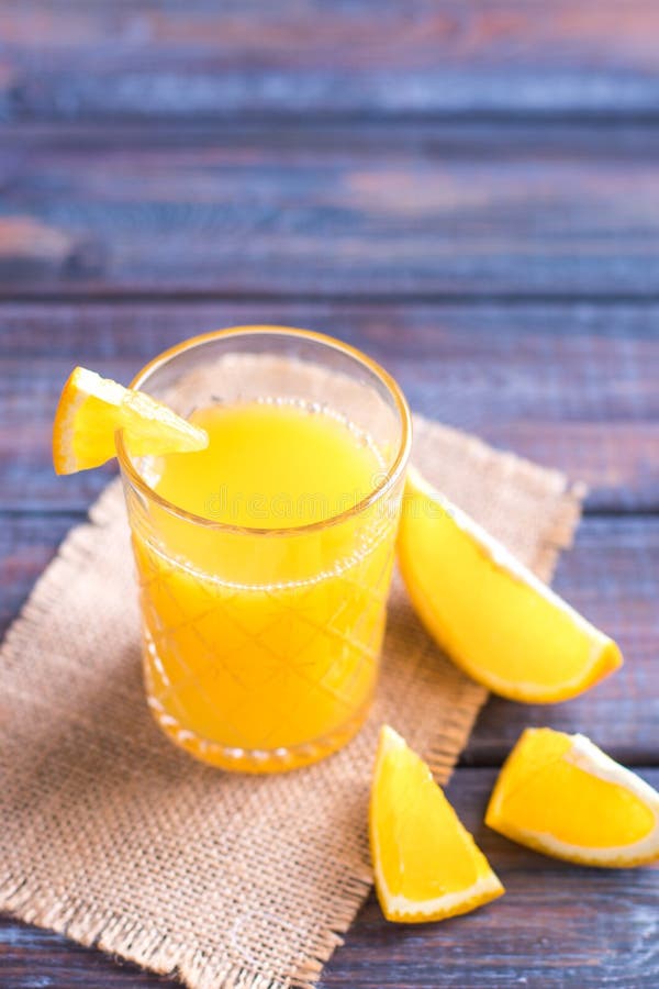 Fresh Orange Juice on the Table, Rustic Style Stock Image - Image of ...