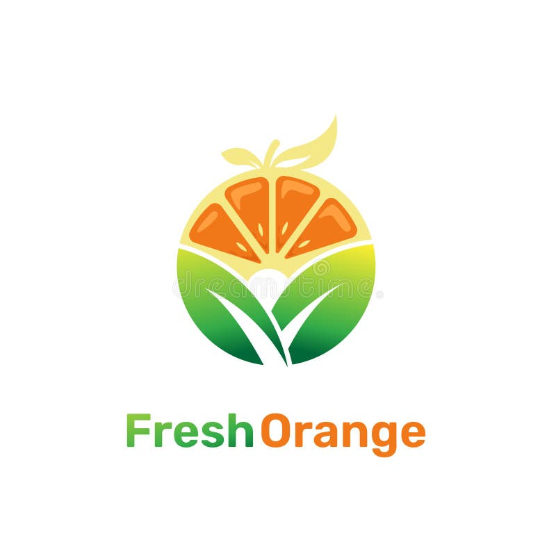 Fresh Orange Logo Vector Illustration, Fresh Orange Slice Logo Design ...
