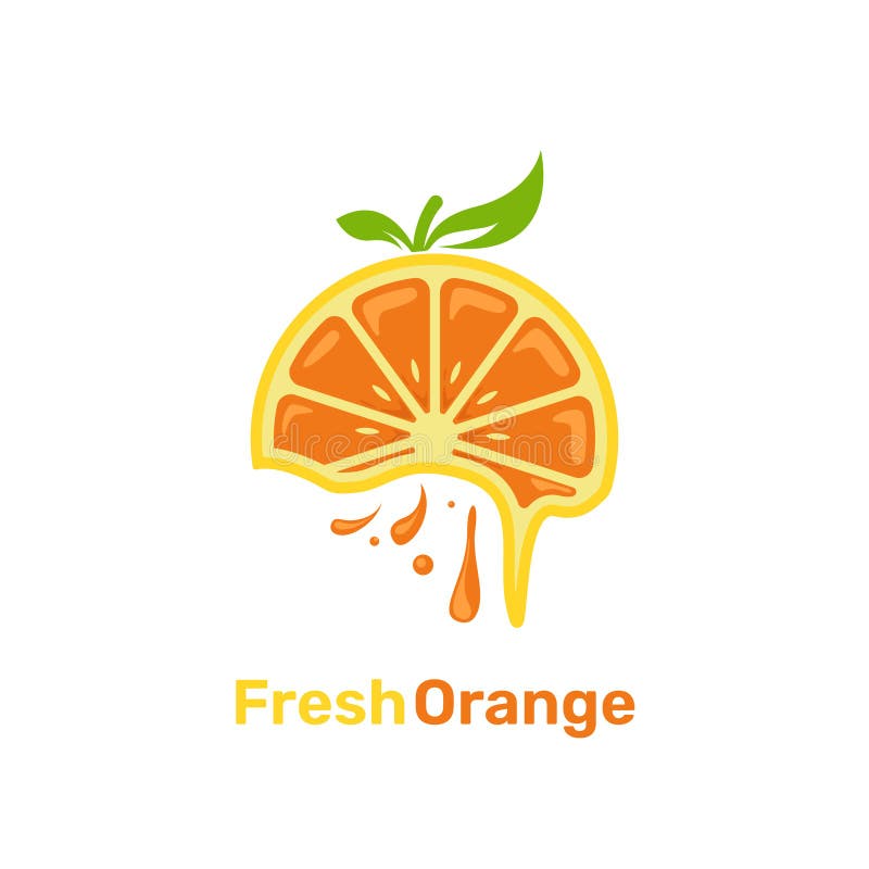 Fresh Orange Logo Vector Illustration, Fresh Orange Slice Logo Designs ...
