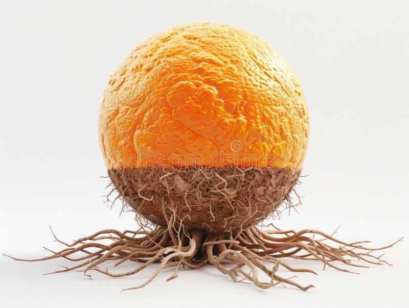 Fresh Orange Roots Just Dug Up, a Close-Up View of the Underground ...