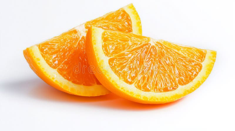 Fresh Orange Segments in Minimalist Style with Translucent Glow on ...