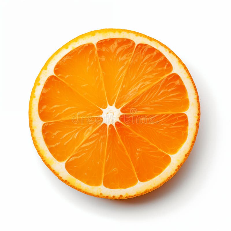Fresh Orange Slice on a White Background Stock Illustration ...