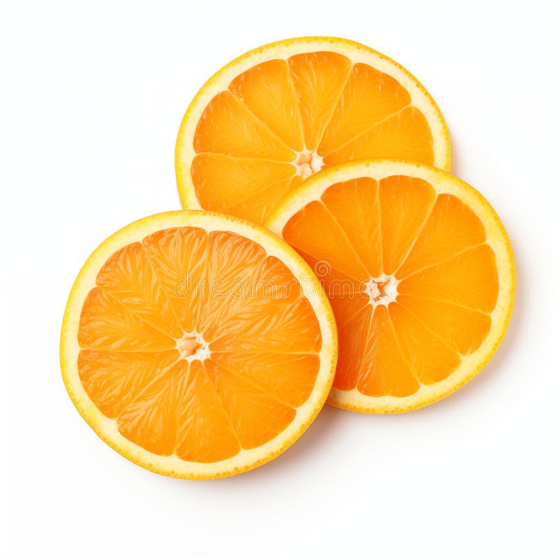 Fresh Orange Slices Arranged in Circular Pattern Isolated on White ...