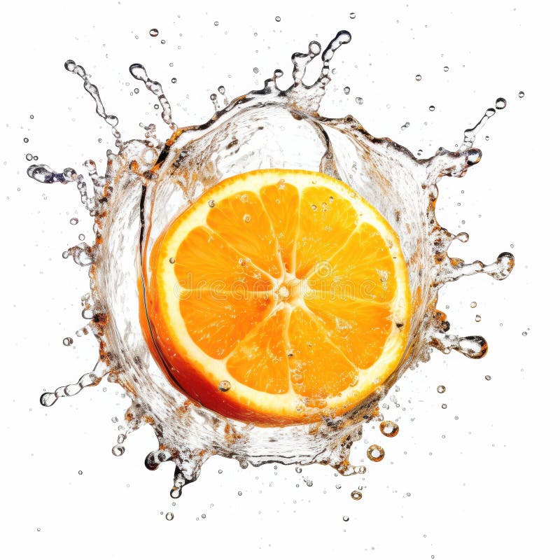 Fresh Orange Splash in Water with Copy Space for Design or Print Stock ...
