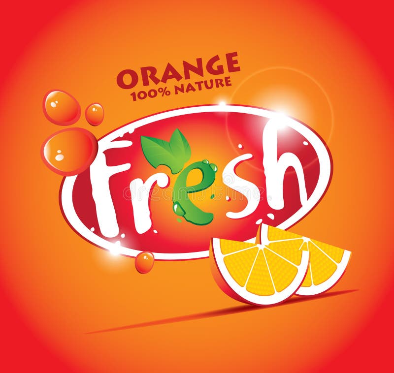 Fresh orange stock vector. Illustration of juice, colorful - 30429527