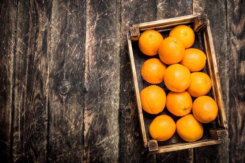 Fresh oranges in box. stock image. Image of sweet, healthy - 107303605
