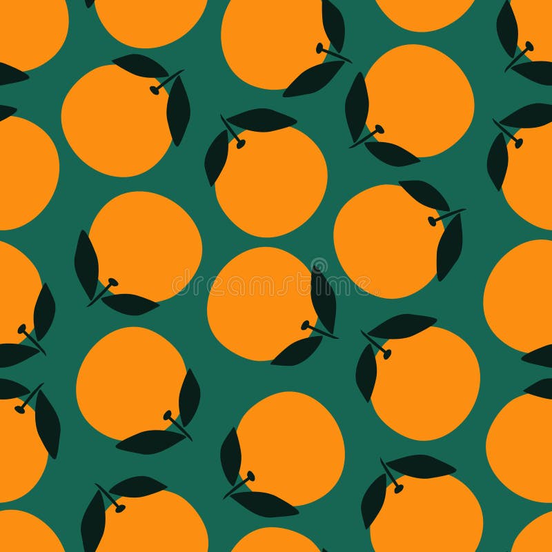 Fresh Oranges with Branch and Leaf Hand Drawn Vector Illustration ...