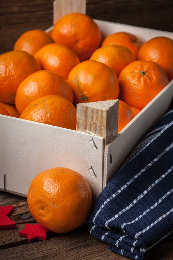 Fresh Oranges in Wooden Box Stock Image - Image of freshness ...