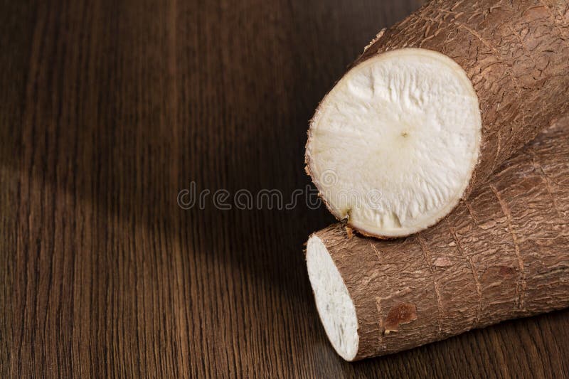 Fresh Organic Cassava Root - Manioc Esculenta on White Background Stock ...