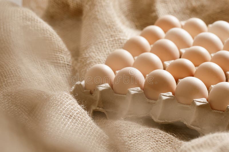 Fresh Organic Chicken Eggs in Carton Pack or Egg Paper Container on a ...