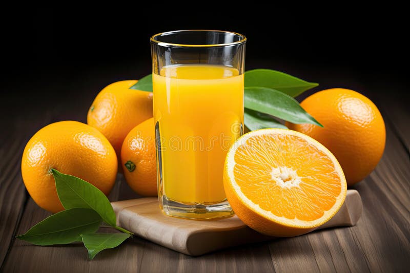 Fresh Organic Drink, Orange Juice. Generative AI Stock Illustration ...