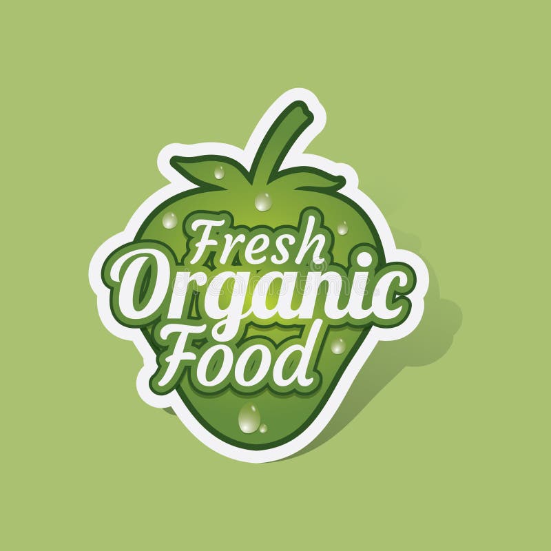 Fresh Organic Food Sticker. Vector Illustration Decorative Design Stock ...