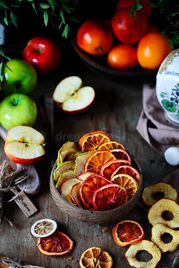Fresh Organic Fruit Chips.selective Focus Stock Image - Image of chips ...