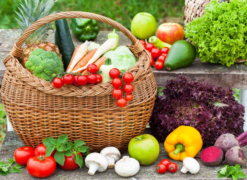 Fresh Organic Fruits and Vegetables Stock Photo - Image of healthyfood ...