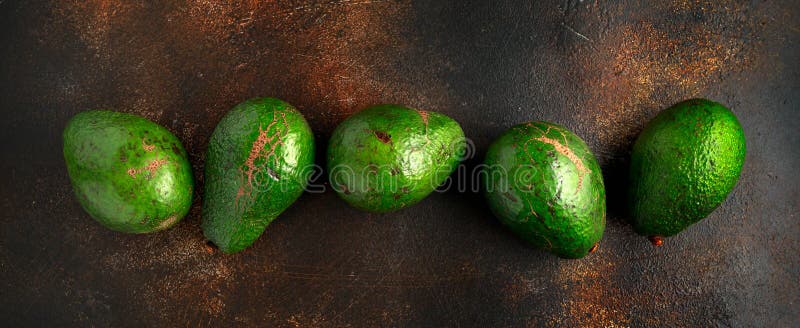 Fresh Organic Green Avocado on Old Table. Stock Image - Image of ...