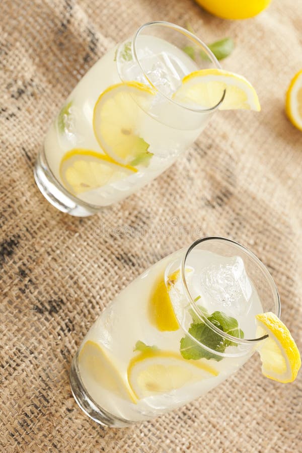Fresh Organic Lemonade with Mint Leaves Stock Image - Image of liquid ...