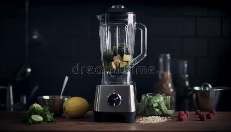 Fresh Organic Smoothie Preparation Using Modern Kitchen Appliances and ...