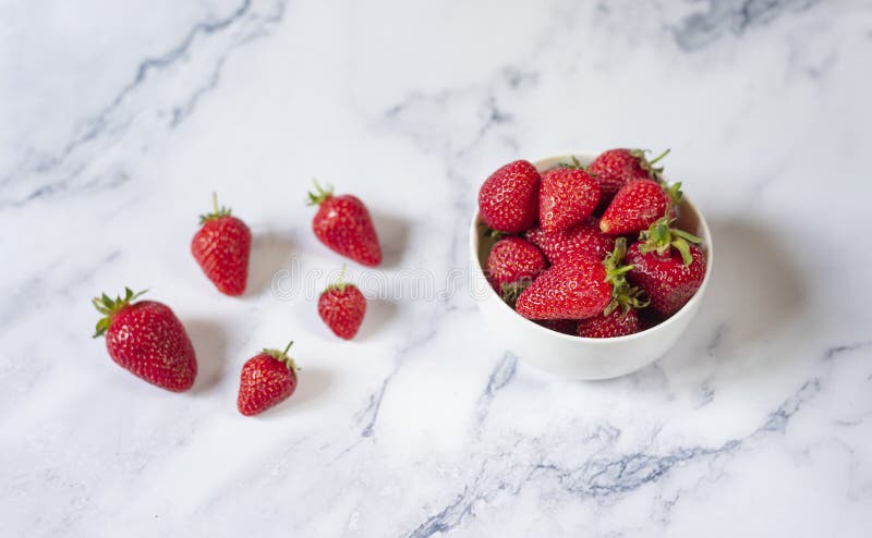 Fresh Organic Strawberries on Ceramic Table Stock Image - Image of ...