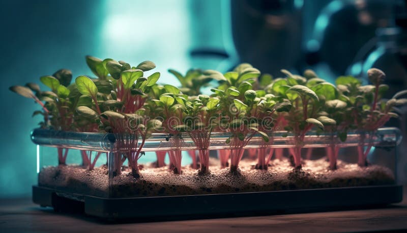 Fresh Organic Tomato Seedling Grows in Laboratory for Scientific ...