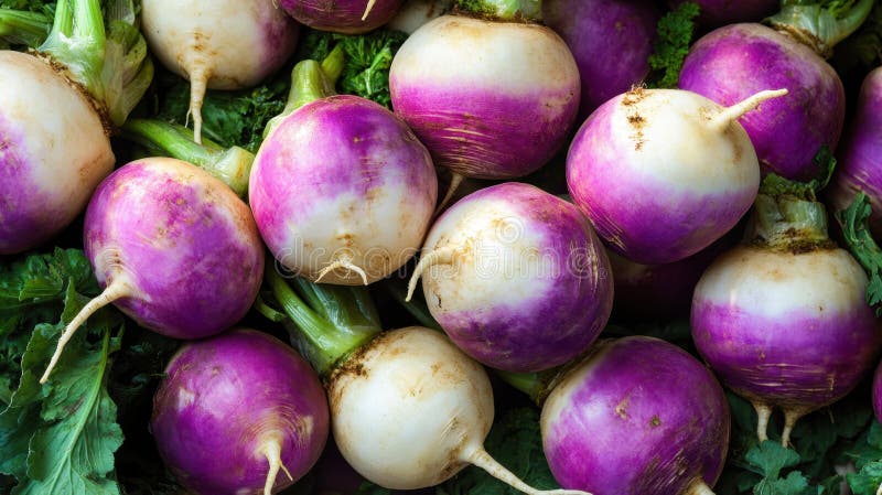 Fresh Organic Turnips Displayed at Farmers Market Stock Image - Image ...