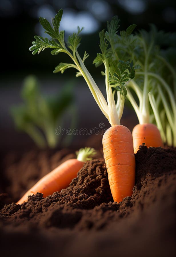 Fresh Organically Grown Carrots on Farm Land. AI Generated Stock Photo ...