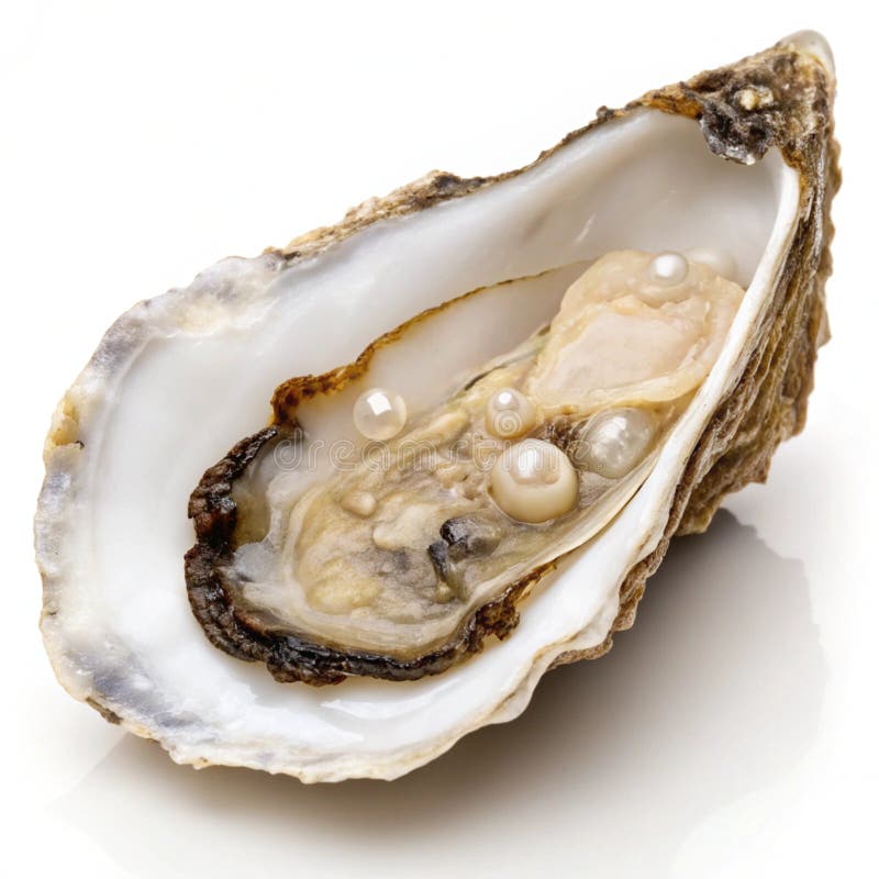 Oyster Isolated on White Background Stock Illustration - Illustration ...