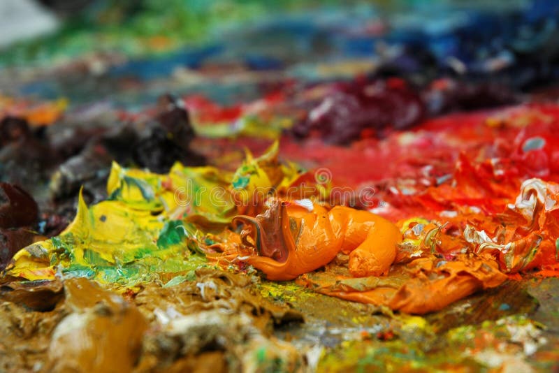 Fresh paint on palette... stock image. Image of color - 10081461