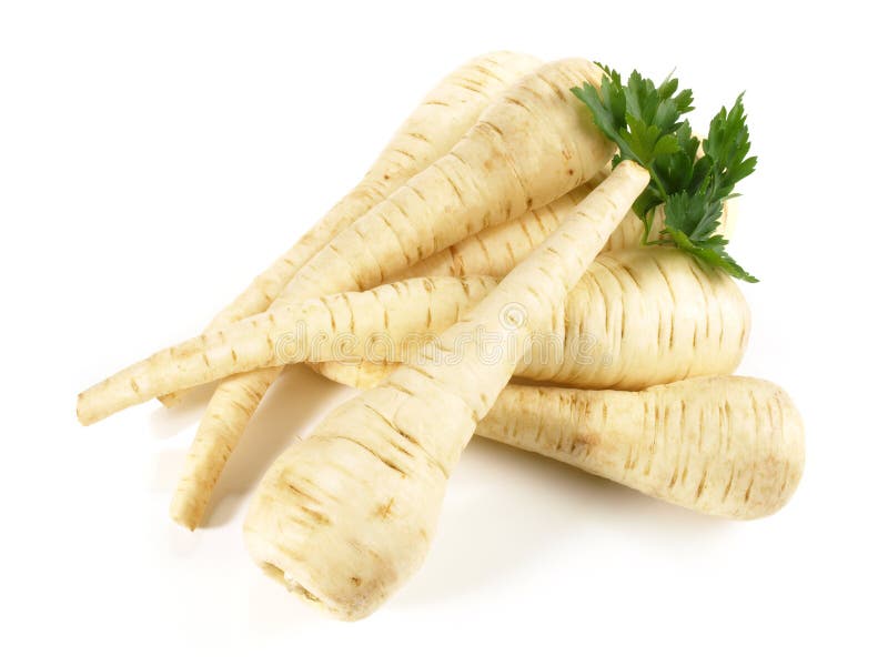 Fresh Parsnips on White Background - Isolated Stock Photo - Image of ...