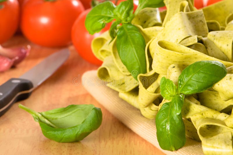 Fresh Pasta stock image. Image of garlic, food, basil - 10597157