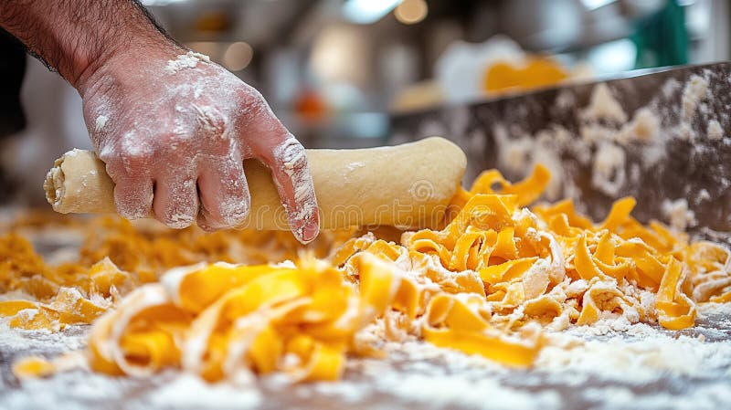 Fresh pasta being made stock illustration. Illustration of ingredients ...