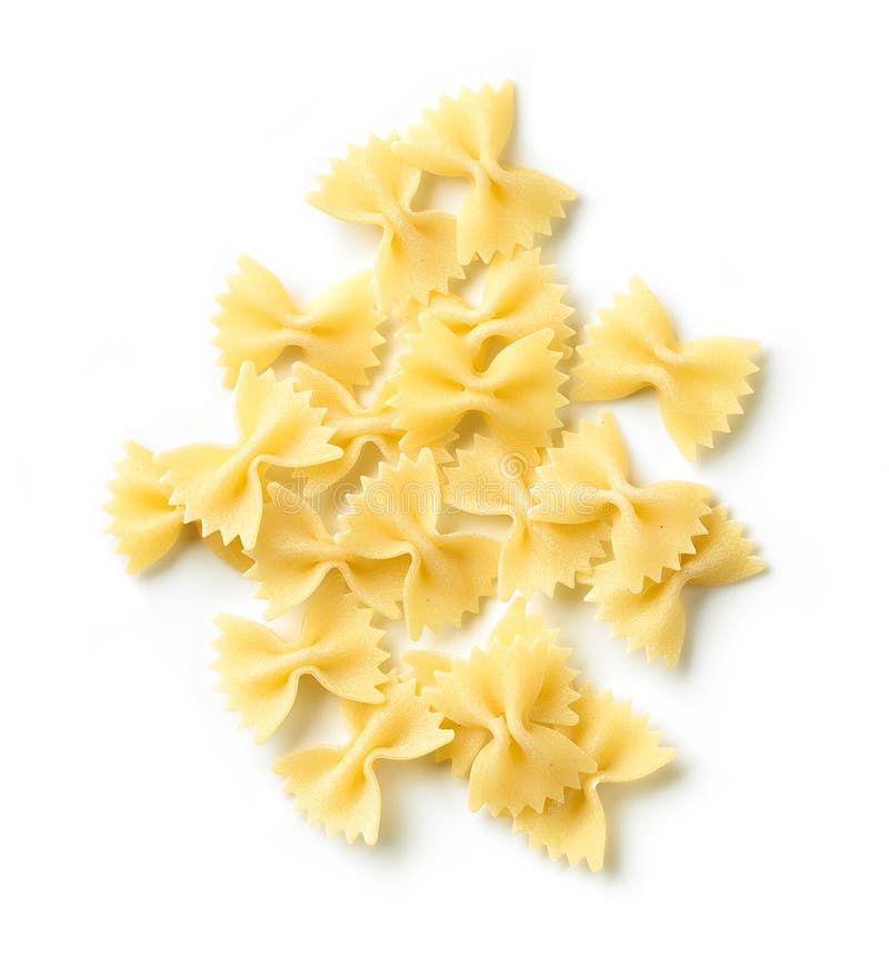 Fresh Pasta Bows on White Background Stock Photo - Image of heap ...