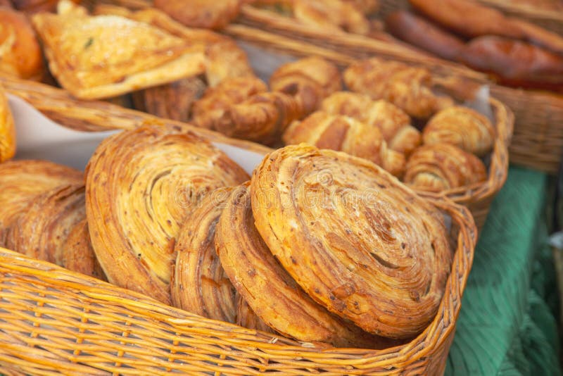 Fresh Pastries for Sale in the Market Stock Photo - Image of store ...