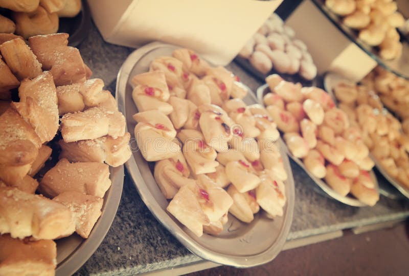 Fresh pastry in buffet stock image. Image of closeup - 78846399