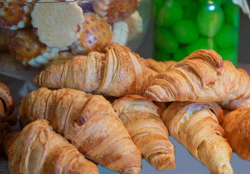 Fresh Pastry, Crispy Morning Croissants, Breakfast in Hotel. Breakfast ...