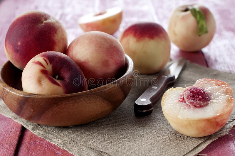 Fresh peach stock photo. Image of horizontal, wood, healthy - 26090276