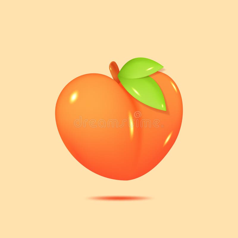 Fresh Peach Icon. Vector Illustration Stock Vector - Illustration of ...