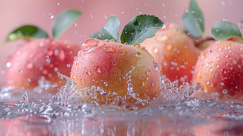 Fresh Peach Splash stock illustration. Illustration of splash - 335111187