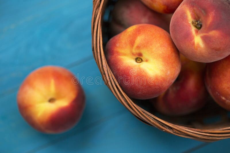 Fresh Peach on Wooden Ground Stock Image - Image of fruit, nature ...