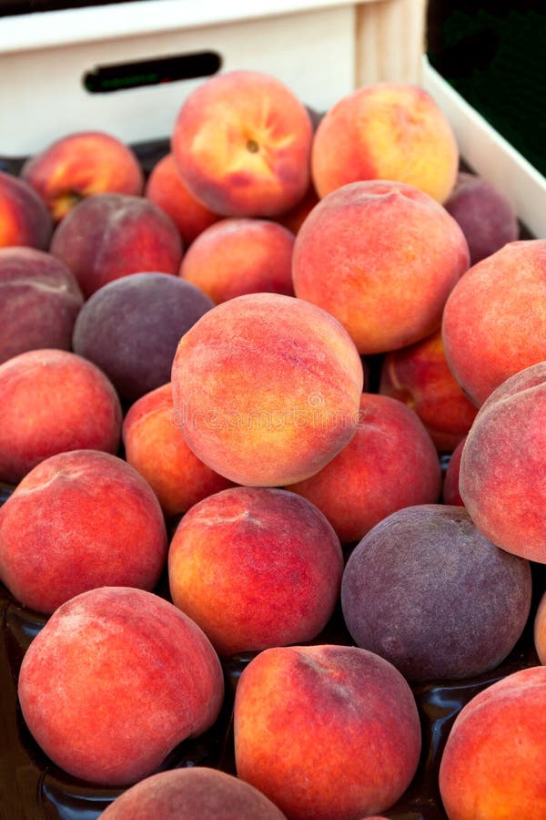 Fresh Peaches Selling in a Market Stock Photo - Image of healthy, sweet ...
